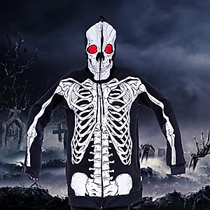 Funziez! Fun Halloween Hoodies, Pumpkin and Skeleton Pullover Costumes, Adult Hooded Sweatshirts for Women and Men