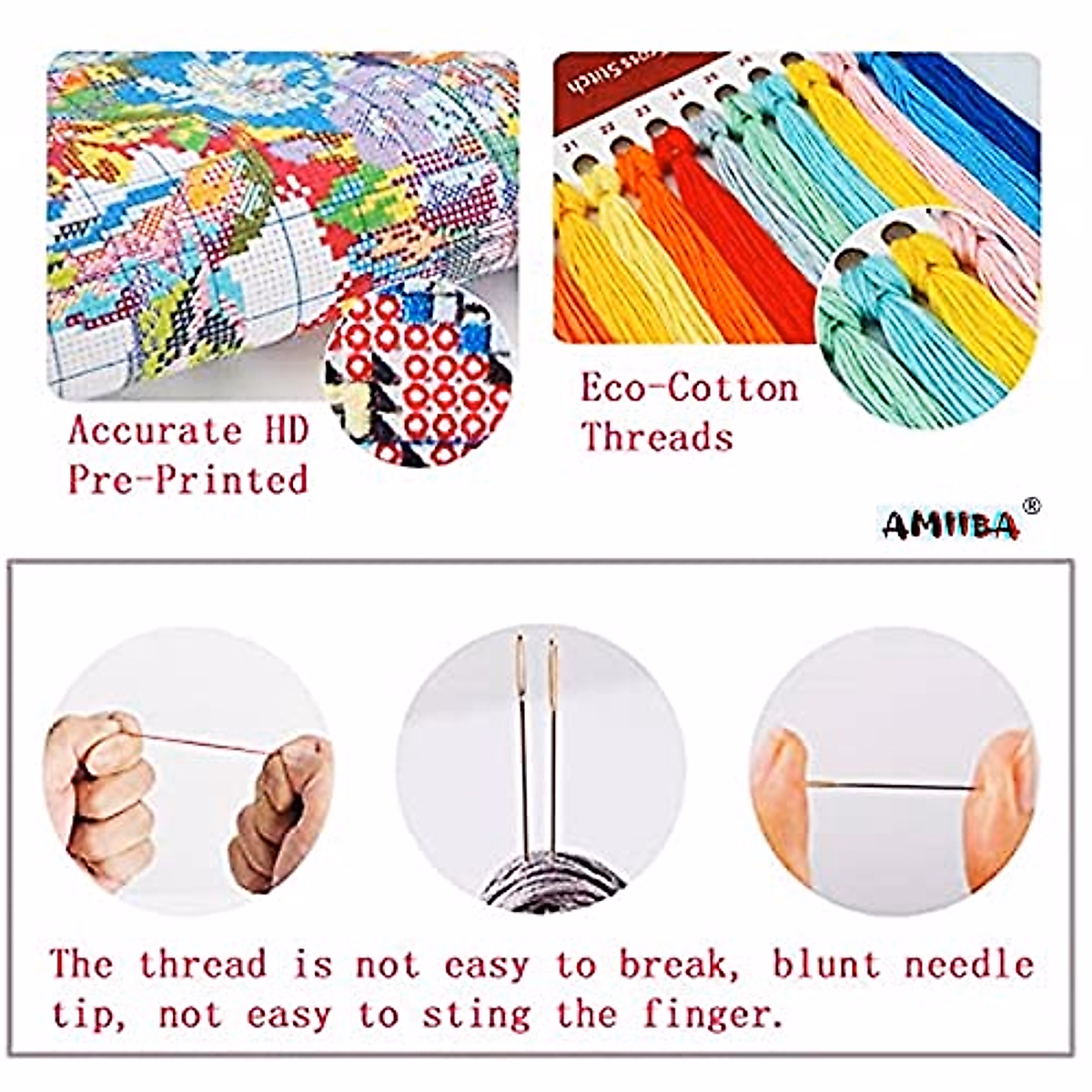 Amiiba Stamped Cross Stitch Kits, Resurrection Cross Jesus DIY 11CT 13.3x16.5 inch (Cross)