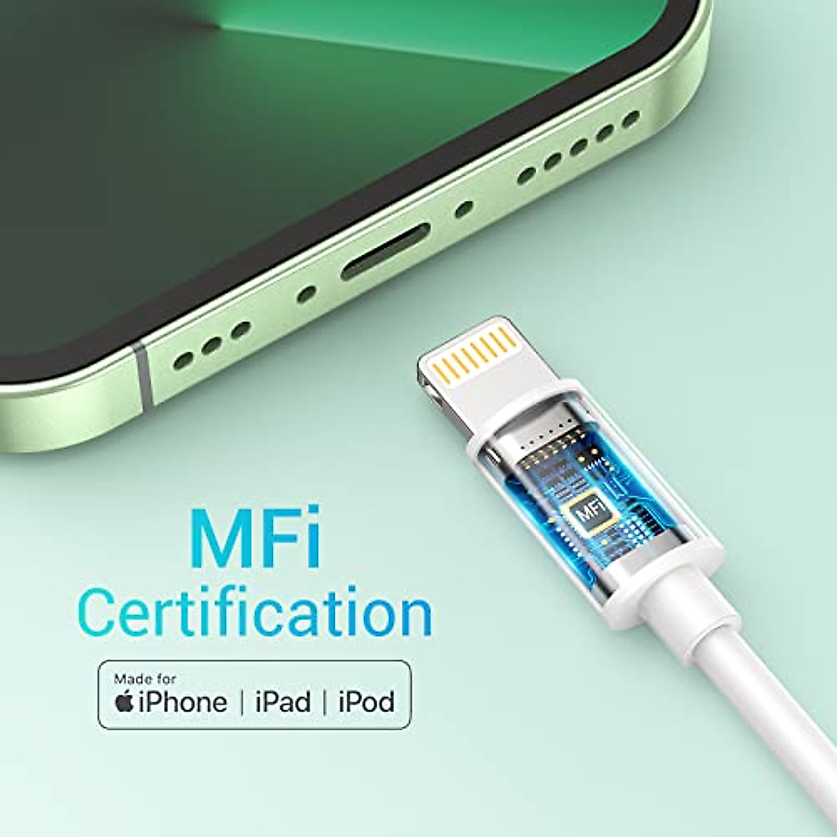 iPhone Charger MFi Certified, Quntis 2Pack 6.6ft Lightning Charging Cable Cord with Dual Port USB Wall Charger Block Adapter for iPhone 14 13 12 SE 11 Max XS XR X 8 7 6s 6 Plus iPad Pro iPod Airpods