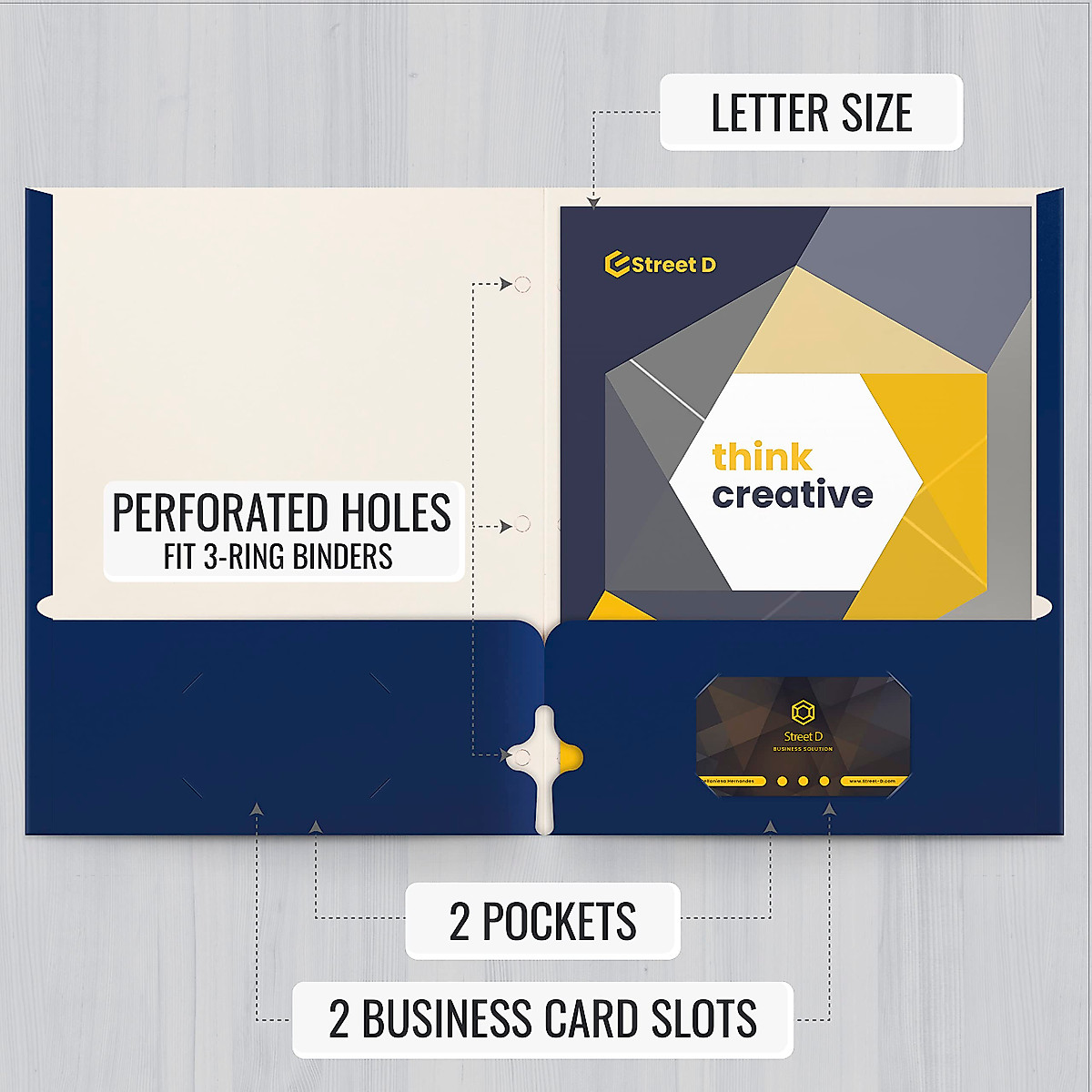 Two Pocket Portfolio Folders, 50-Pack, Blue, Letter Size Paper Folders, by Better Office Products, 50 Pieces, Blue