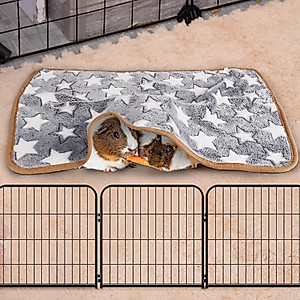 Guinea Pig Blanket, 2 Pack Warm Soft Coral Fleece Small Animal Blankets Washable Pet Cage Liners Sleep Mat Pad Cover for Rabbit Hamster Dog Cat Ferret Chinchilla Hedgehog Bedding, 24" x 16"