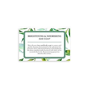 Bodipure Green Tea Bar Soap - Refreshing and Moisturizing Soap For Face and Body - With Olive Oil and Baking Soda 4.4 Ounces, 3 Bars