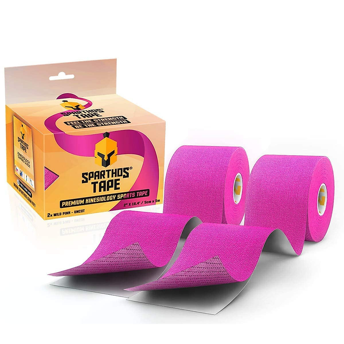 Sparthos Kinesiology Tape [Wild Pink - Pack of 2] x Ice Packs for Injuries [Size Medium + Cover]