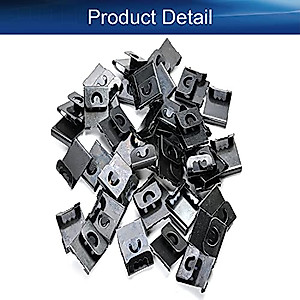 Bettomshin 50Pcs Metal Photo Frames Hanger Hooks, 0.3mm Thick S-Shaped Single-Free Nail Hook, Iron Spray Paint Black Hooks Hanger Clips for Wall Mount Album Picture Photo Artwork Display Frames
