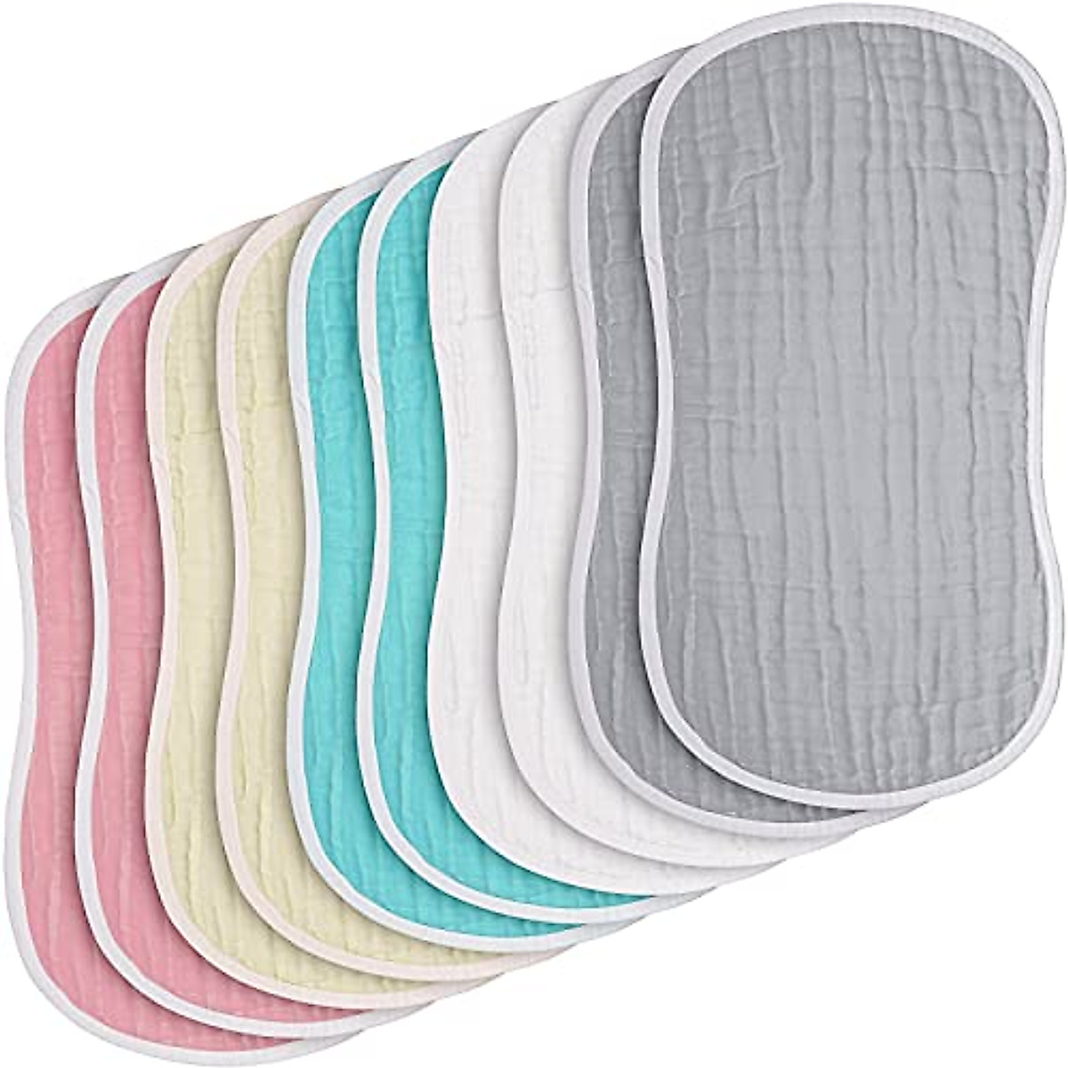 10 Pack Muslin Burp Cloths for Baby Girl Boy 6 Layers Thicken Soft Unisex Baby Burp Cloths Large Absorbent Muslin Burping Cloth Rags