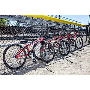 Mongoose Title Pro BMX Race Bike with 24-Inch Wheels in Red for Beginner or Returning Riders, Featuring Lightweight Tectonic T1 Aluminum Frame and Internal Cable Routing