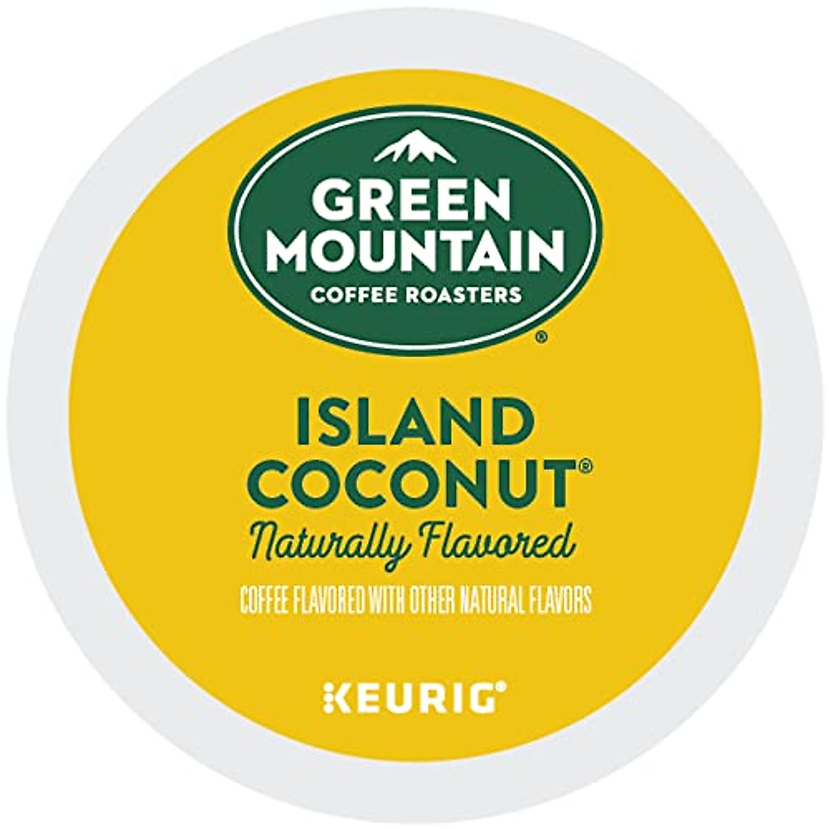 Green Mountain Coffee Roasters Island Coconut, Single-Serve Keurig K-Cup Pod, Flavored Light Roast Coffee, 12 Count (Pack of 6)