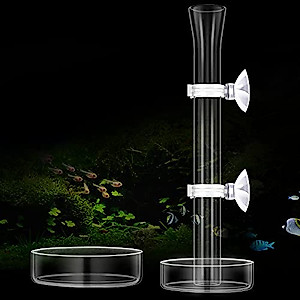 3 Pieces Shrimp Feeding Tube and Dish Set, Include Glass Shrimp Feeding Tube Shrimp Feeder Tube and 2 Aquarium Shrimp Feeding Dish Bowl Fish Tank Feeding Supplies