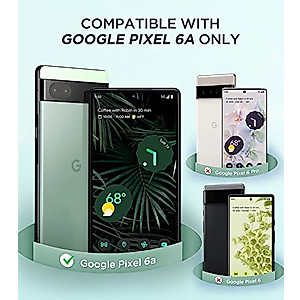 Kopbel for Google Pixel 6A Case [Military Grade Shockproof] with 2 Tempered Glass Camera Lens Protector, Dual Layer Protective Case for Pixel 8A Green