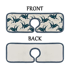 Kitchen Faucet Absorbent Mat 4 Pieces Birds Cute Pattern Faucet Sink Splash Guard Bathroom Counter and RV,Faucet Counter Sink Water Stains Preventer