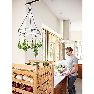 Gardeners Supply Company Garden Harvest Rack, Large 9 Drawer Adjustable Wooden Vegetable and Fruit Storage | Herb Drying Rack | Vegetable Basket Bins Rack