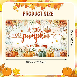 AIBIIN 102Pcs Fall Pumpkin Baby Shower Decorations Orange Little Pumpkin Balloon Garland Arch Kit with Little Pumpkin Backdrop Autumn Pumpkin Baby Shower Balloon Arch Kit Party Decorations Supplies