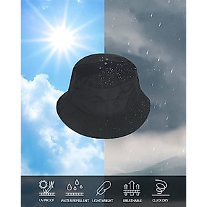 Extra Large Lightweight Bucket Sun Hat,Breathable Travel Cooling Hats,Outdoor Sun Hat for Big Heads 24.5"-25.5" Black