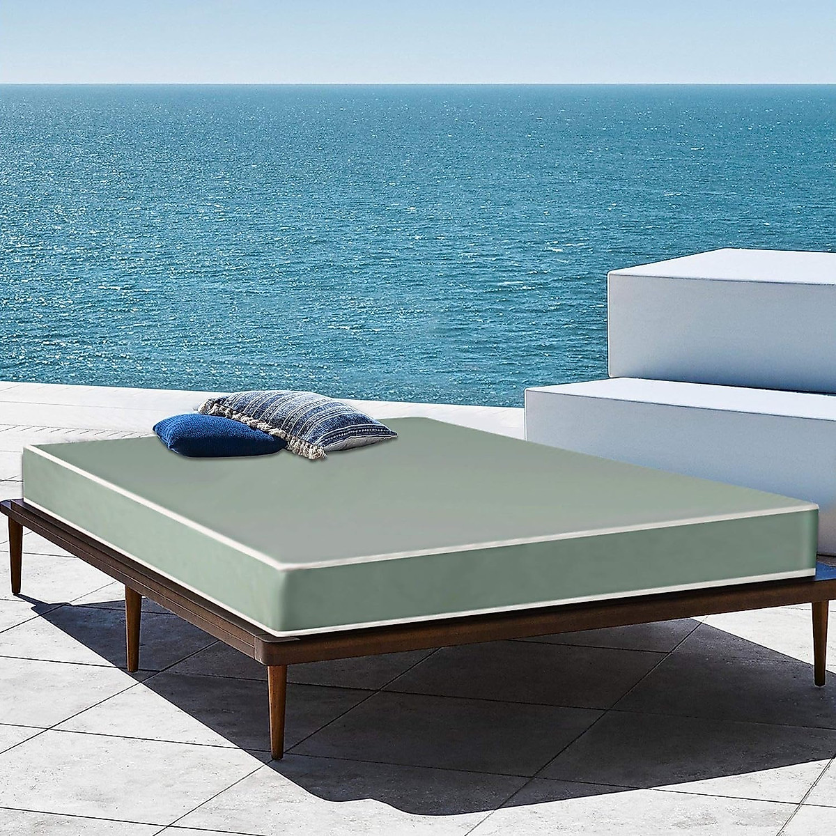 Mielmoon Waterproof Foam Mattress Vinyl Multipurpose Medium Firm Plush, Double Sided Made in USA,Mattress in a Box for Pain Relief (9 Inch, King (U.S. Standard))