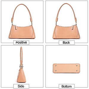 Vintage Handmade Full Leather Underarm Shoulder Bag Cowhide Handbag for Women Purse High-grade Vegetable Tanned Leather