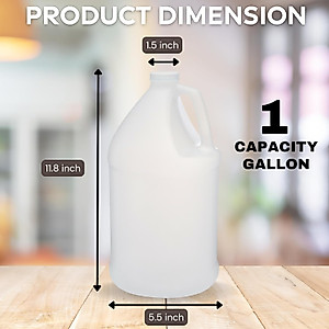 1-Gallon Empty Plastic Jugs (8 PACK) Reusable, Food-Safe, BPA Free | Heavy-Duty HDPE | With Black Tamper Evident Screw Caps