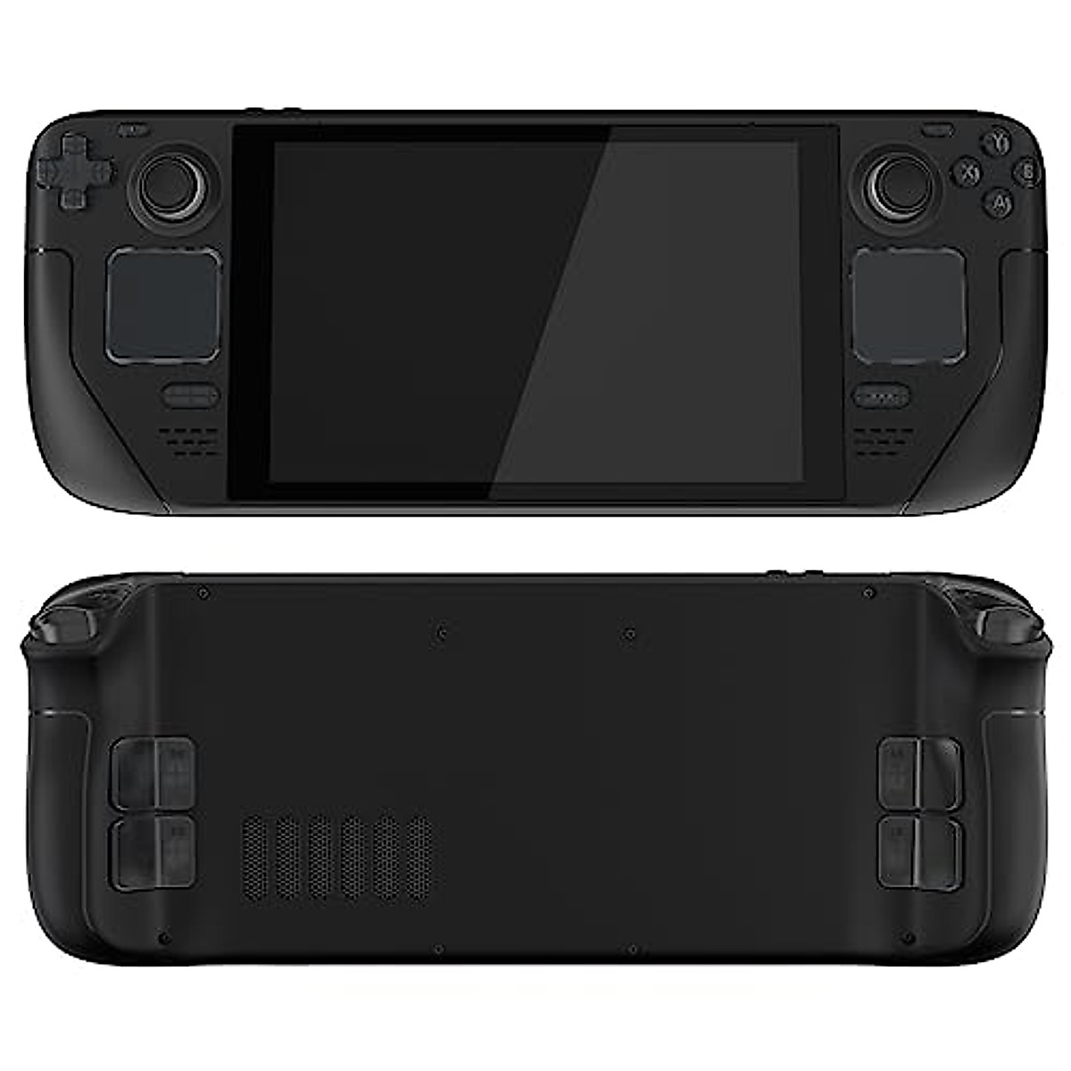eXtremeRate Clear Slate Black Replacement Full Set Buttons for Steam Deck, DIY Custom ABXY D-pad Trackpad Bumpers Triggers Buttons for Steam Deck Handheld Console - Console NOT Included