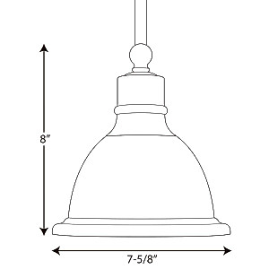 Progress Lighting P5078-09 Madison Pendants, 7-1/2-Inch Diameter x 8-Inch Height, Brushed Nickel
