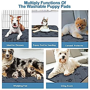 Bulubaky Upgrade Heavy Absorbency Washable Dog Pee Pads, Reusable Dog Training Pads, Non-Slip Quick Dry Whelping Pads for Dogs, Puppy Pads for Incontinence, Crate, Playpen (36''x72''-2pack)