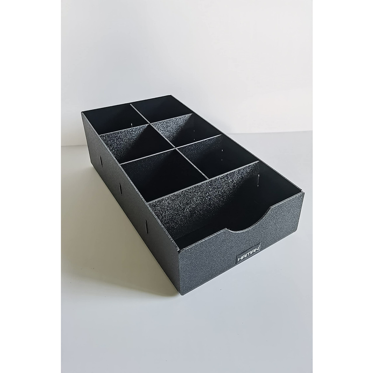 HAITIAN Coffee Condiment Organizer Cup Holder 7 Compartments for Store, Office and Home use, Handmade of 3mm ABS Sheet, Color Black