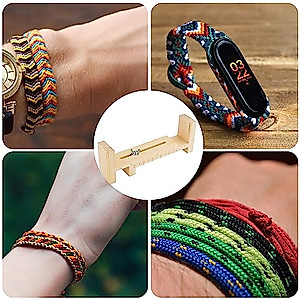 LUTER Wood Jig Bracelet Maker, Telescopic Adjustable Bracelet Maker Making Kit Wood Bracelet Jig U Shape Clear Scale Bracelet Jig with 2 Clamps for DIY Craft Hand Bracelet Knitting Tool