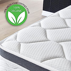 Full Size Mattress - 10 Inch Cool Memory Foam & Spring Hybrid Mattress with Breathable Cover - Comfort Plush Euro Pillow Top - Rolled in a Box - Oliver & Smith