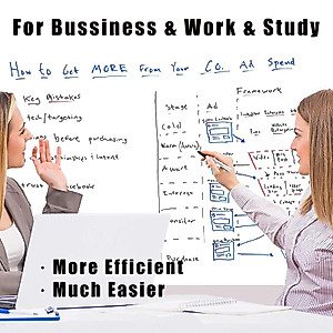 Self Adhesive White Board Paper - Dry Erase Wall Stickers Roll 17.7" x 78.7" (6.5 Feet) Message Board Wallpaper Decal for School/Office/Home/Kid/Art/Decoration, Safe for Adults & Kids with 4 Markers