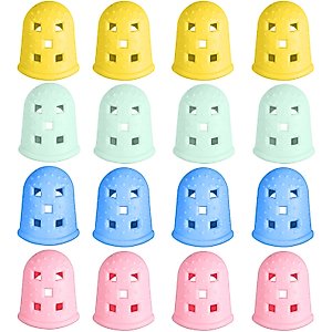 ERINGOGO 16 Pcs Ukelele Picks Nail Protector Fingertip Protectors for Beginners Kalimba Fingertip Protectors Finger Guards Guitar Finger Covers Automatic Safety Mask