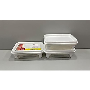 Unica Food Storage Containerwith Airtight Lid, Nestable Storage Boxes for Cereal, Snacks, Microwave, Dishwasher & Freezer Safe, Set of 3, White, 7 oz, 2.94x2.94x1.58 in
