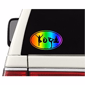 ProSticker 2670 (One) 3" X 5" Yoga Series Poses Rainbow Decal Sticker
