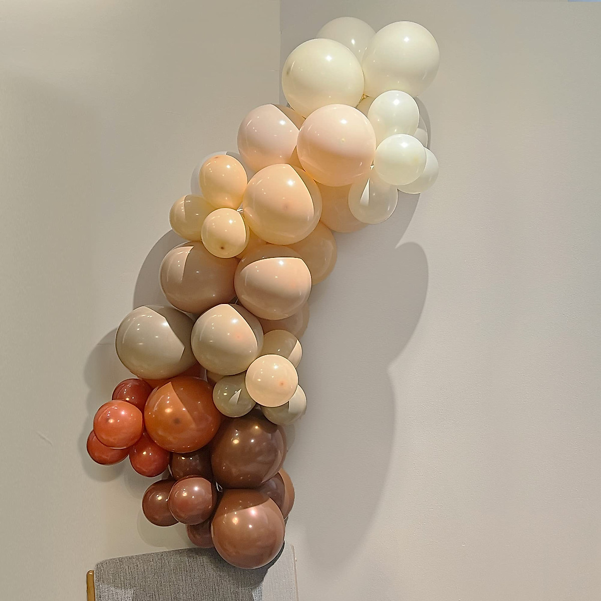 40pcs DIY Balloons Garland Kit Double Stuffed Balloon 5in 10in Light Brown Coffee Rust Balloons Neutral Terracotta Balloon Arch Bridal Shower Birthday Baby Shower Balloons Decorations (chai)