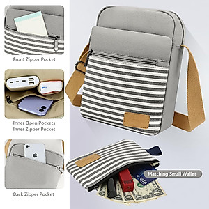 Kemy's Small Canvas Crossbody Bag for Teen Girls, Lightweight Messenger Shoulder Bags Cross body Purse for Girls and Women