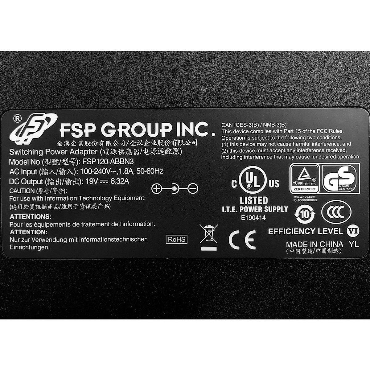 FSP 120W AC Power Adapter for Intel NUC Kit NUC6i7KYK Barebone Mini ITX PC Replacement for ADP-120RH D & FSP120-ABBN2-R (FSP120-ABBN3-R) Slim Brick (120W)