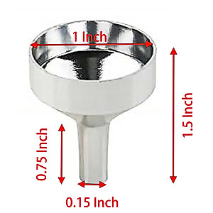 12 Pcs 1.5 Inch x 1 Inch Small Metal Funners with 3 Pcs 2.6 Inch Pipette for Filling Bottle and Containers, Oil and Liquid Tranfer (Silver Funnels 12pcs +3pcs Mini Pipette)