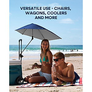 Versa-Brella UPF 50+ Personal Sun Shade - Portable Umbrella for Sports & Outdoors - Secure Clamp, 360-Degree Swivel Adjustable Position for Maximum Sun Protection - Compact with Carry Case