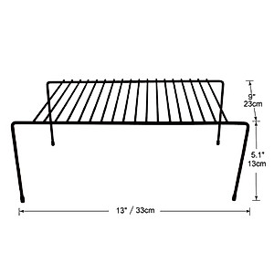 COMELYJEWEL 4pcs/pack Medium - L 13" x W 9" x H 5.1" Non-Slip Feet Black Cabinet Storage shelves Shelf organizer Rack Steel Metal Wire Counter & Pantry Home Kitchen Drawer Organizer , Medium