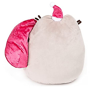 GUND Santa Claws Pusheen Holiday Plush Stuffed Animal Cat, Gray and Pink, 9.5”