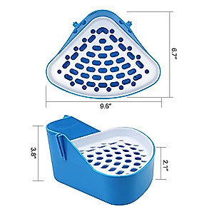 Rabbit Litter Box Pet Corner Litter Box Pet Potty Trainer Toilet for Small Animal Hamster Chinchilla Guinea Pig Cat Bunny Ferret (Blue)
