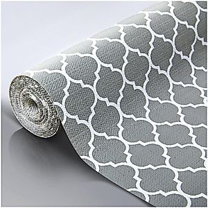 Windimiley Drawer and Shelf Liner for Kitchen Cabinets: Non Slip Fridge Liner Non Adhesive Shelf Paper Washable Reusable Easy to Clean Strong Grip Liner for Cupboard, Dresser Grey (12 in x 10 FT)