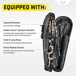 TenPoint Narrow Soft Case, Black/Red - Easily Transport & Protect Your Crossbow