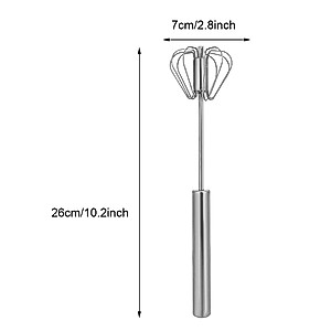 Hand Blenders,Stainless Steel Semi-Automatic Multifunction Cream Mixer Manual Egg Blender Stainless Steel Egg Color Cream Mixer Wand [#1]