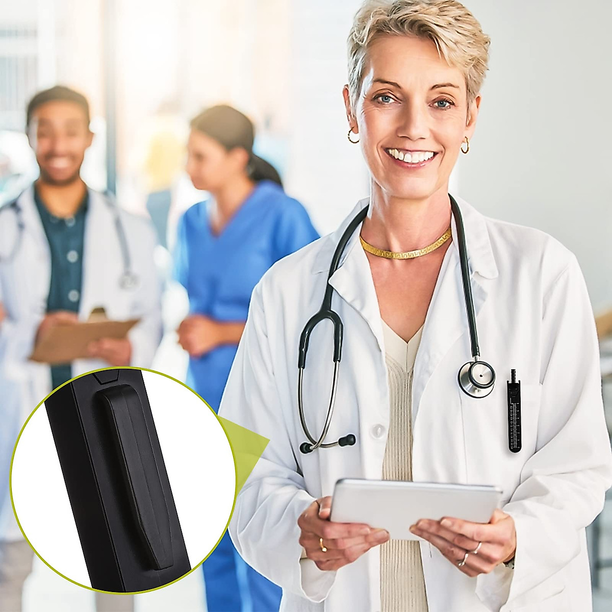 Thinp EKG Calipers ECG Caliper Measuring Tool with Ruler Black Caliper Divider for Nurse or Doctor Measuring Electrocardiographs