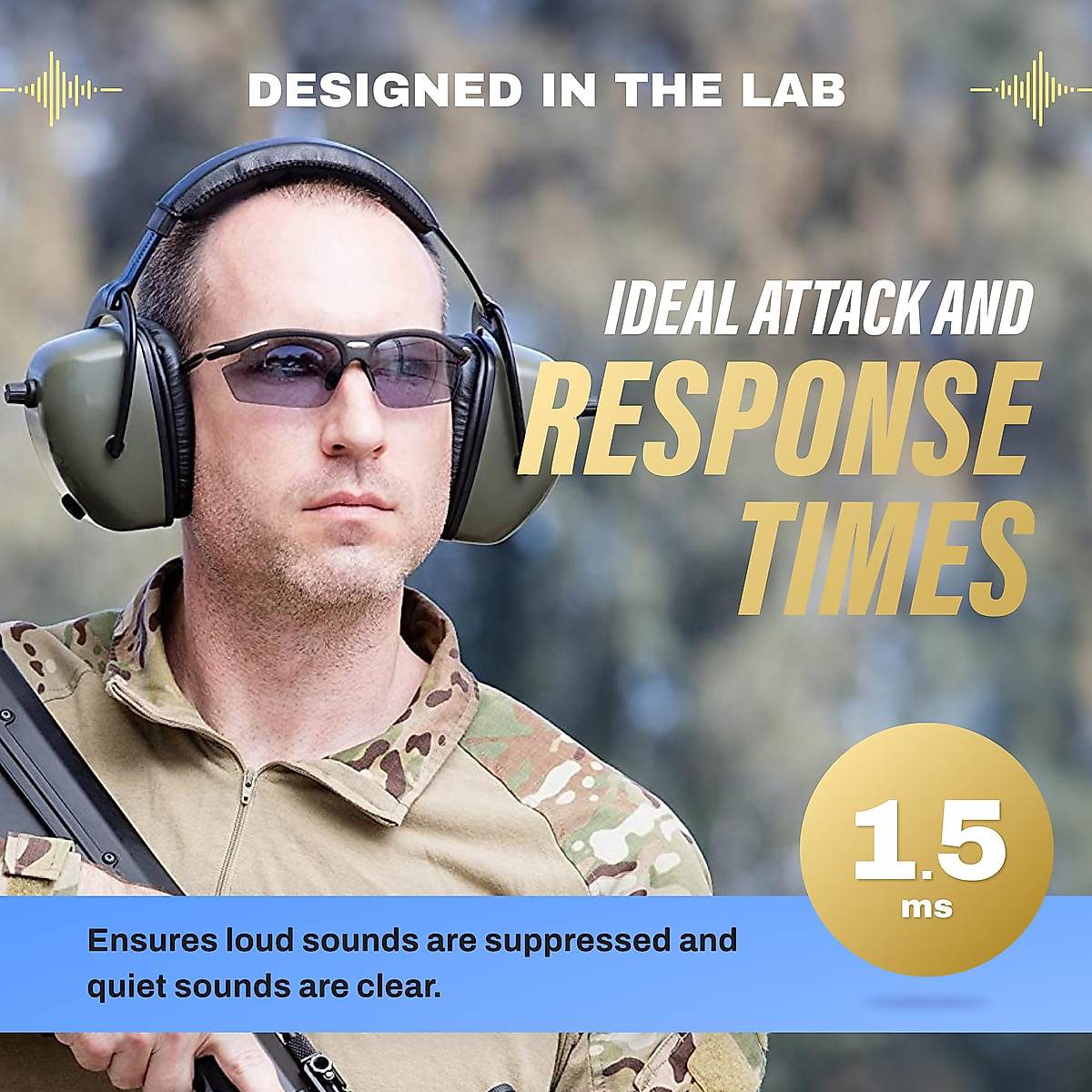 Pro Ears Gold II 30 Over-Ear Electronic Hearing Protection Headphones - Black, 30 NRR, Gel Ear Seals, DLSC Tech, Military Grade - Ideal for Shooting