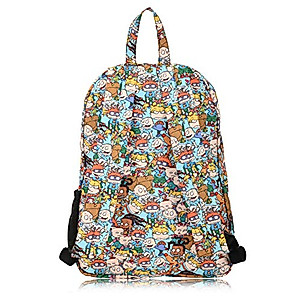 Nickelodeon Rugrats Reptar Classic Backpack - Light Blue Rugrats Reptar, Tommy, Chickie, Angelica and Susie Allover Knapsack