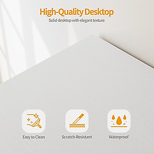 CubiCubi Computer Desk with Keyboard Tray, 47 Inch Office Desk with Monitor Stand and Storage Shelves, Music Studio Desk, Work Table Gaming Desk, White