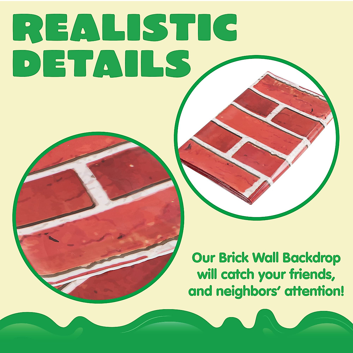 JOYIN Brick Wall Backdrop 4FT by 30FT Birthday Party Accessory Christmas Wall Decorations