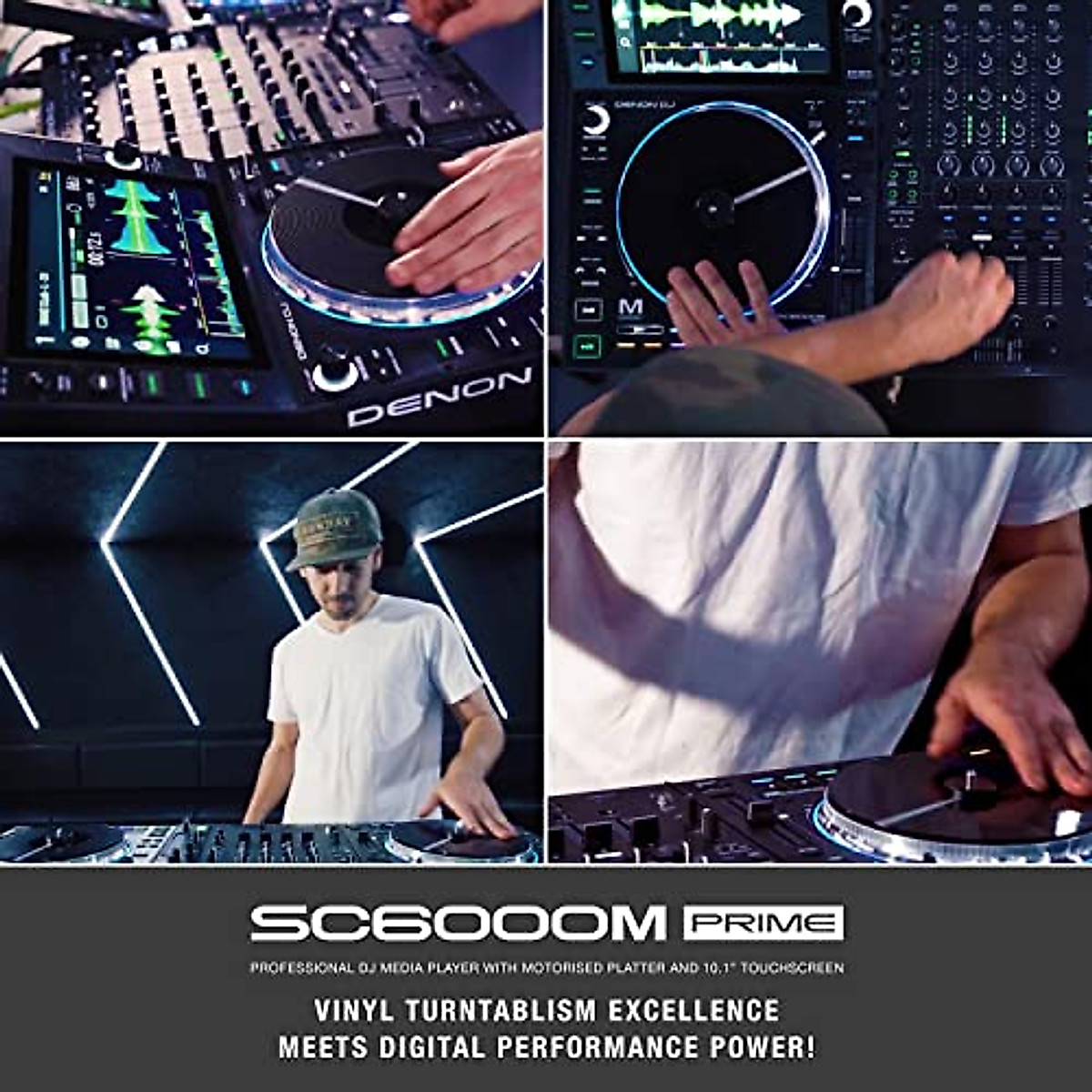 Denon DJ SC6000M PRIME –Standalone DJ Media Player with Motorized Platter, WiFi Music Streaming and 10.1-Inch Touchscreen