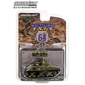 Greenlight 30405 Battalion 64-1945 M4 Sherman Tank - U.S. Army World War II - 40th Tank Battalion, 14th Armored Division with T34 Calliope Rocket Launcher 1/64 Scale