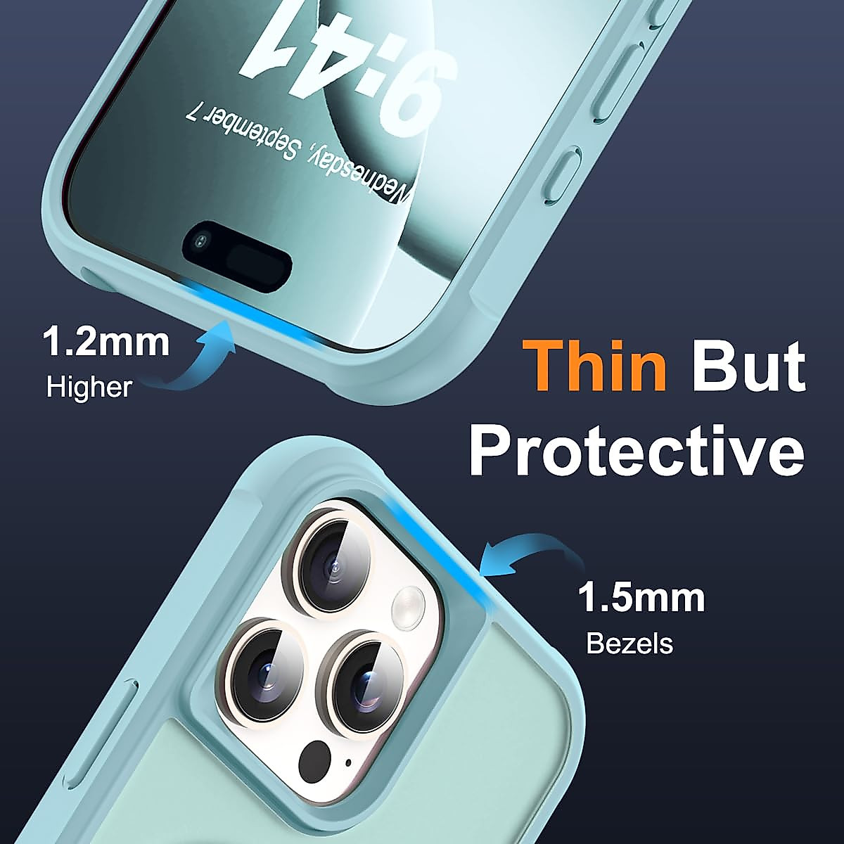 SKYLMW Compatible with iPhone 16 Pro Case with Invisible Magnetic O-Ring Stand Military-Grade Translucent Case for iPhone 16 Pro 6.3" [Compatible with Mag-Safe][Great Grip Feeling], Blue
