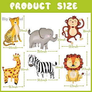 Jungle Safari Animal Balloons Birthday Party Decorations Giant Safari Balloon For Boy Wild One Theme Zoo Monkey Elephant Zebra Leopard Crocodile Giraffe Shaped